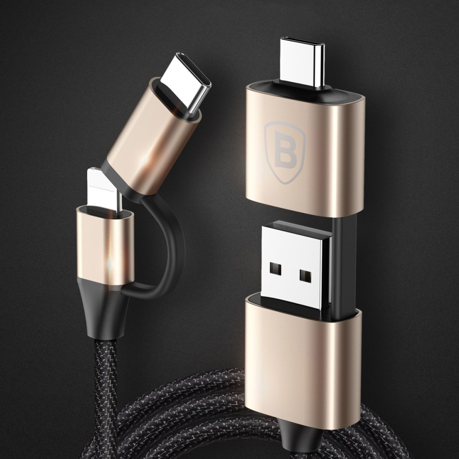 Baseus iPhone / iPad / Android / Micro USB Type-C Cable (Gold)